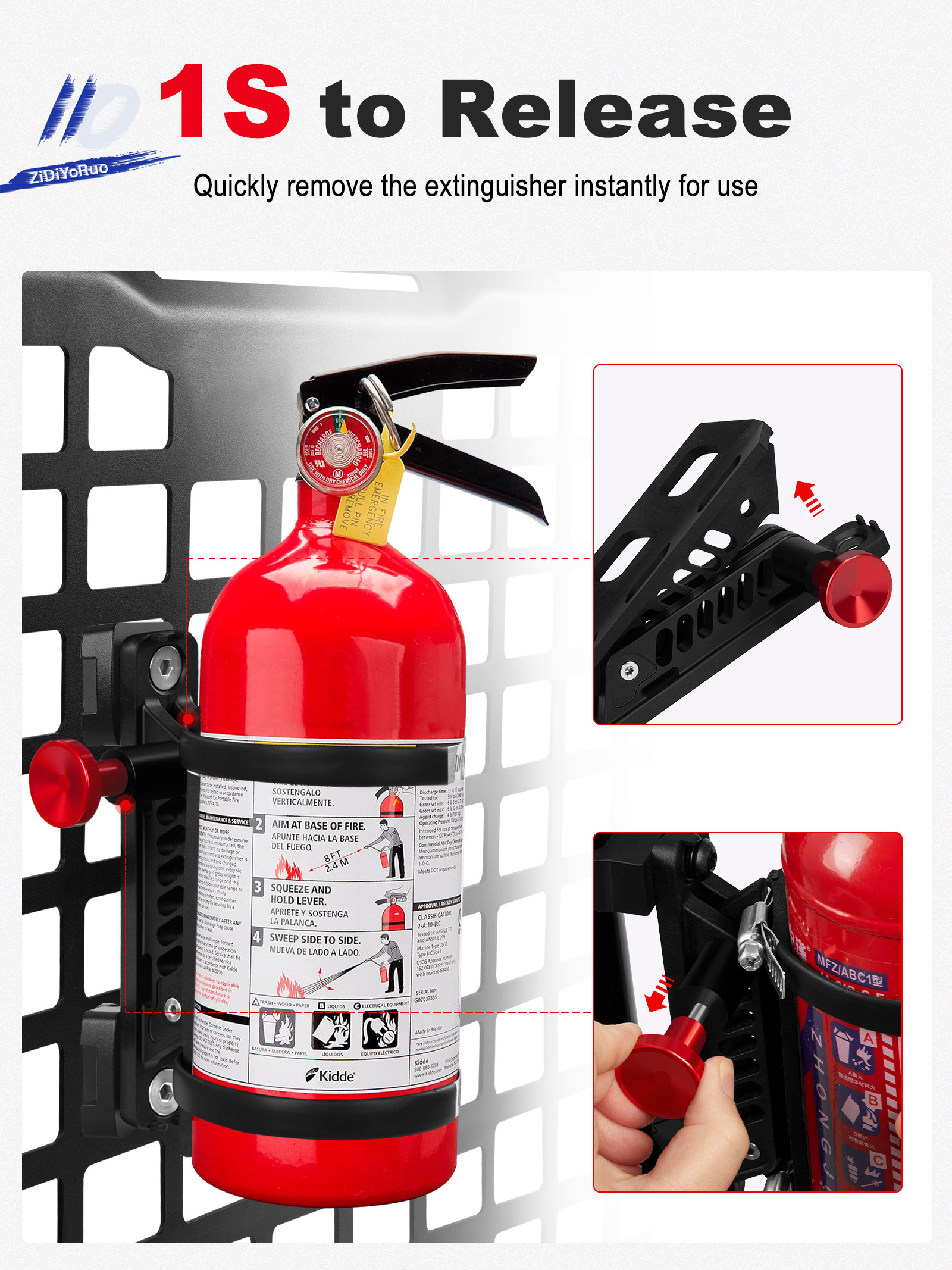 MOLLE Panel Fire Extinguisher Mount Kit (B0F3J2C5SX) | sxs accessories
